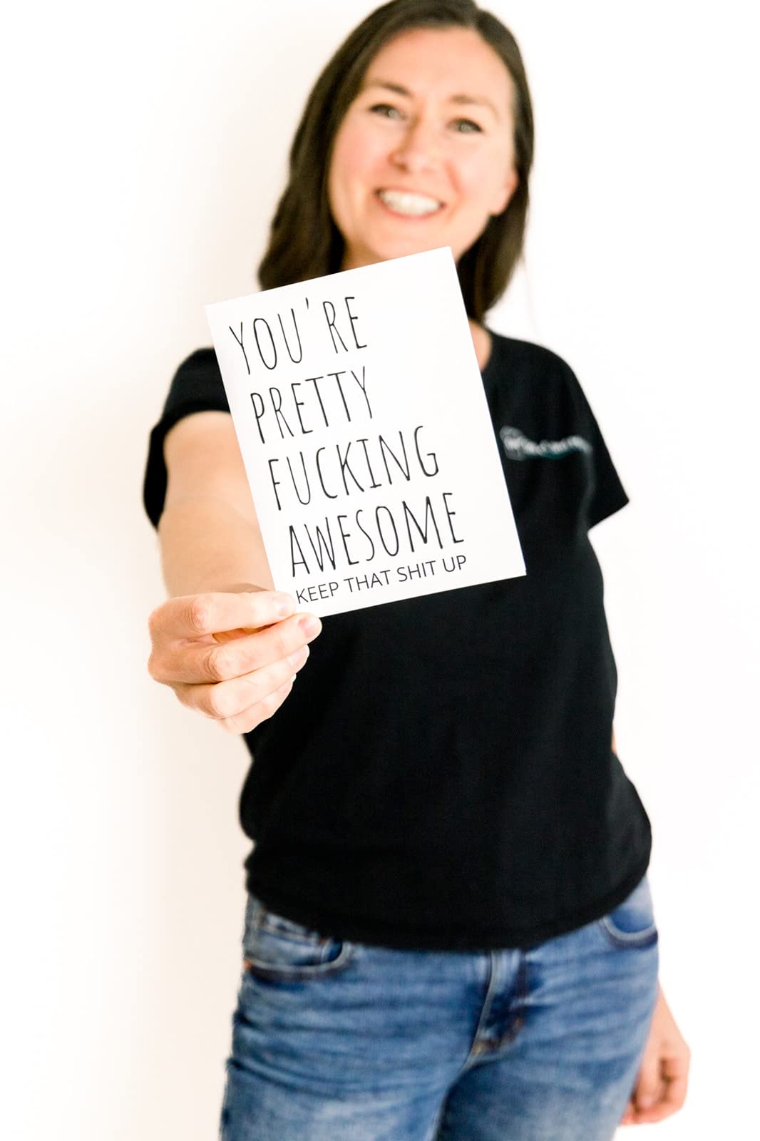 Oh Shirt and More LLC You're Pretty Fucking Awesome, Funny Thank you Card with envelope, Funny Sarcastic Encourage Thanks Greeting Card