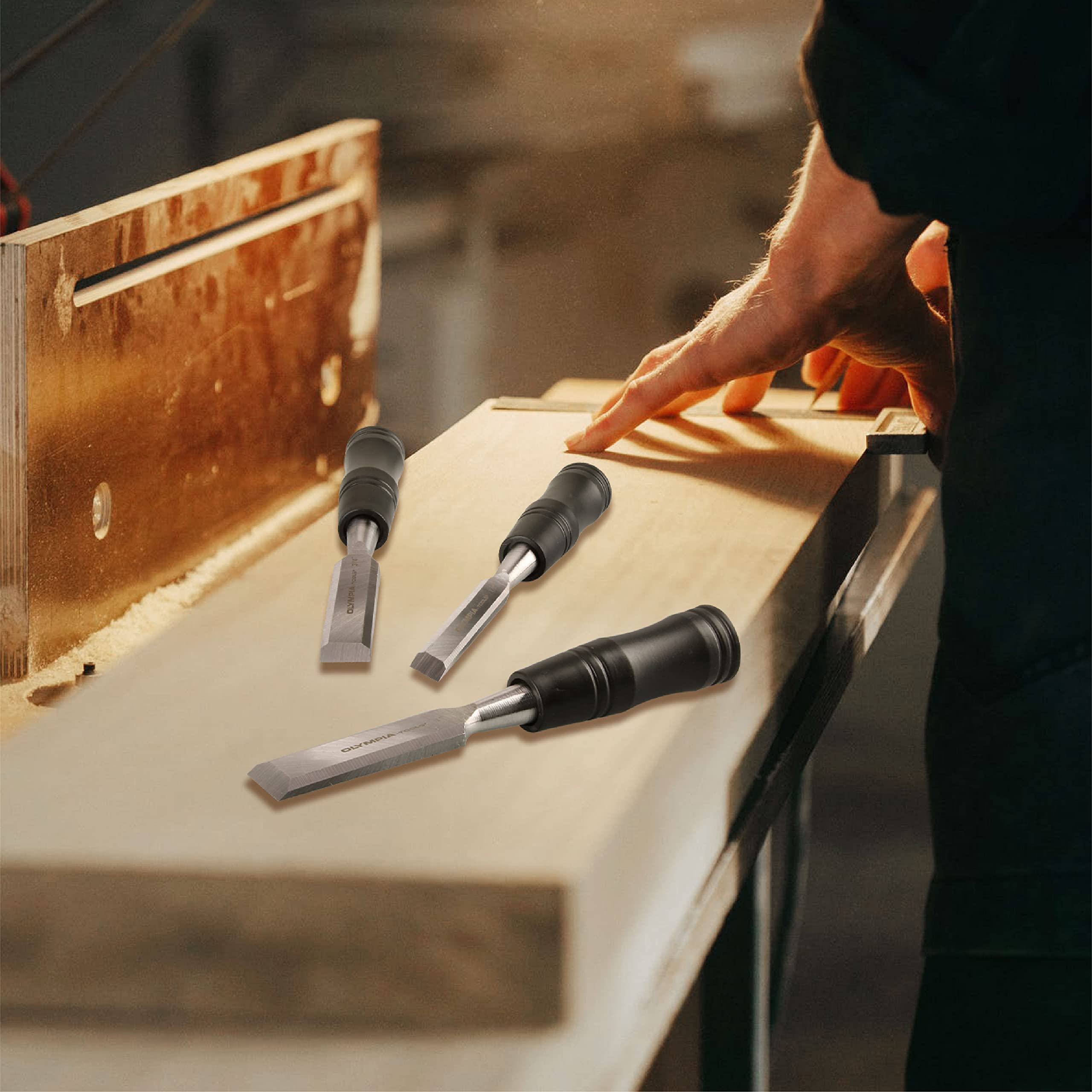 Olympia Tools Wood Chisels, Set of 3, 30-191, 3-piece