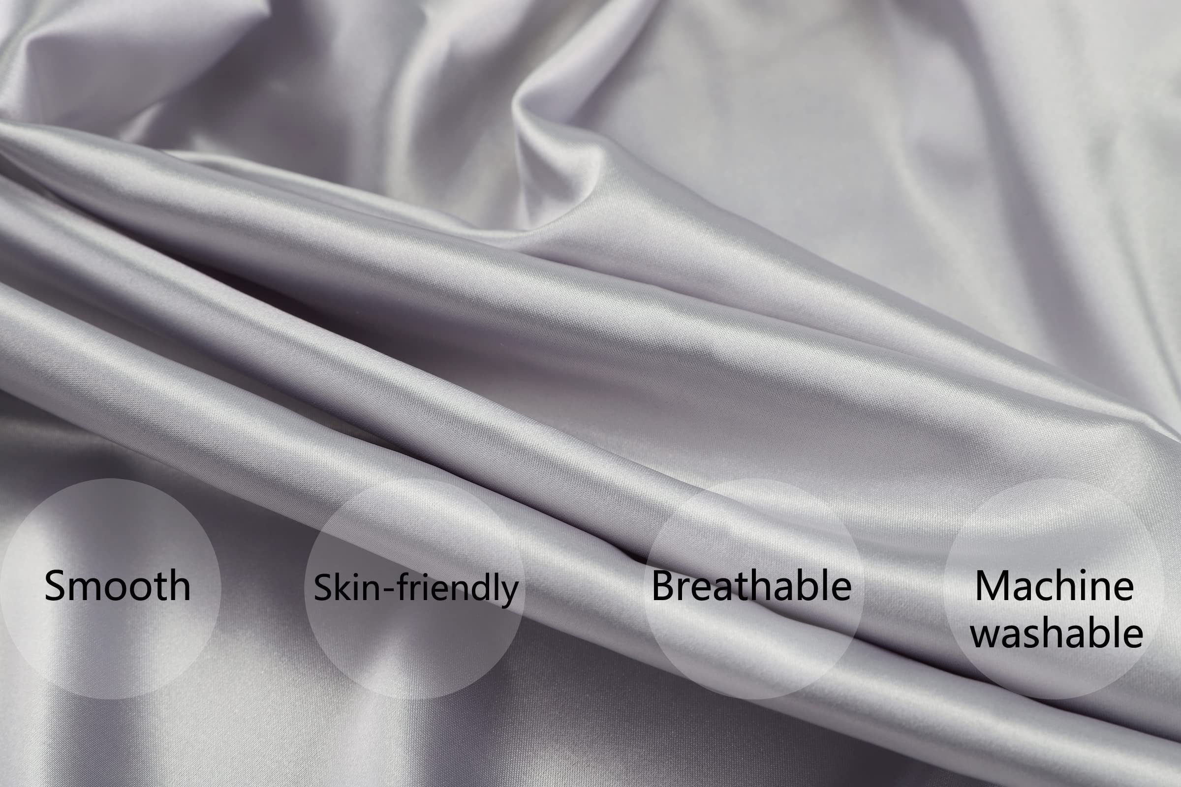 Satin Pack n Play Sheet Set 2 Pack Ultra Soft Silk Fitted Mini Crib Sheets Playard Sheet Protect for Baby Hair and Skin, Grey & Pink