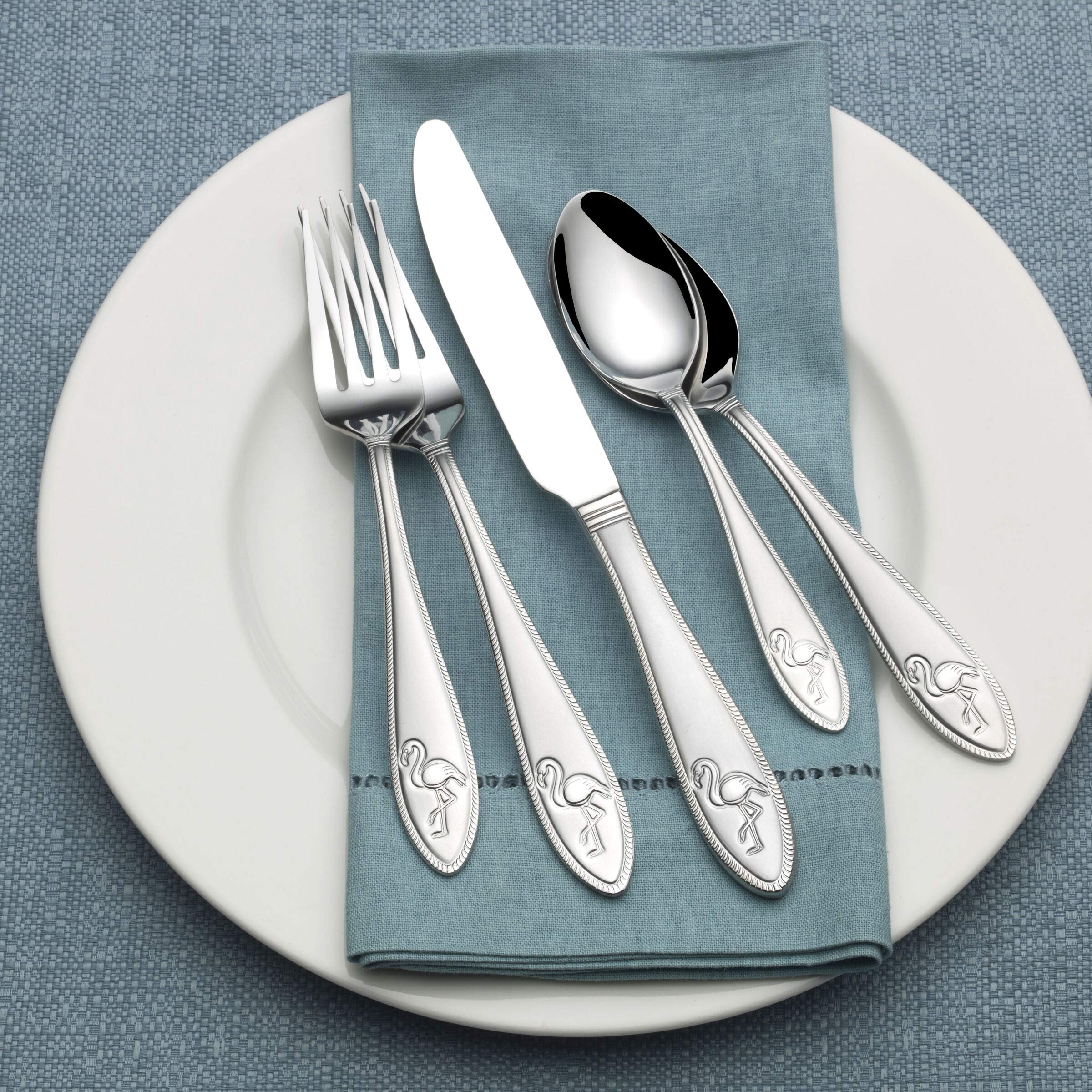 Towle Living Flamingo Flatware Set, 20-Piece, Stainless Steel