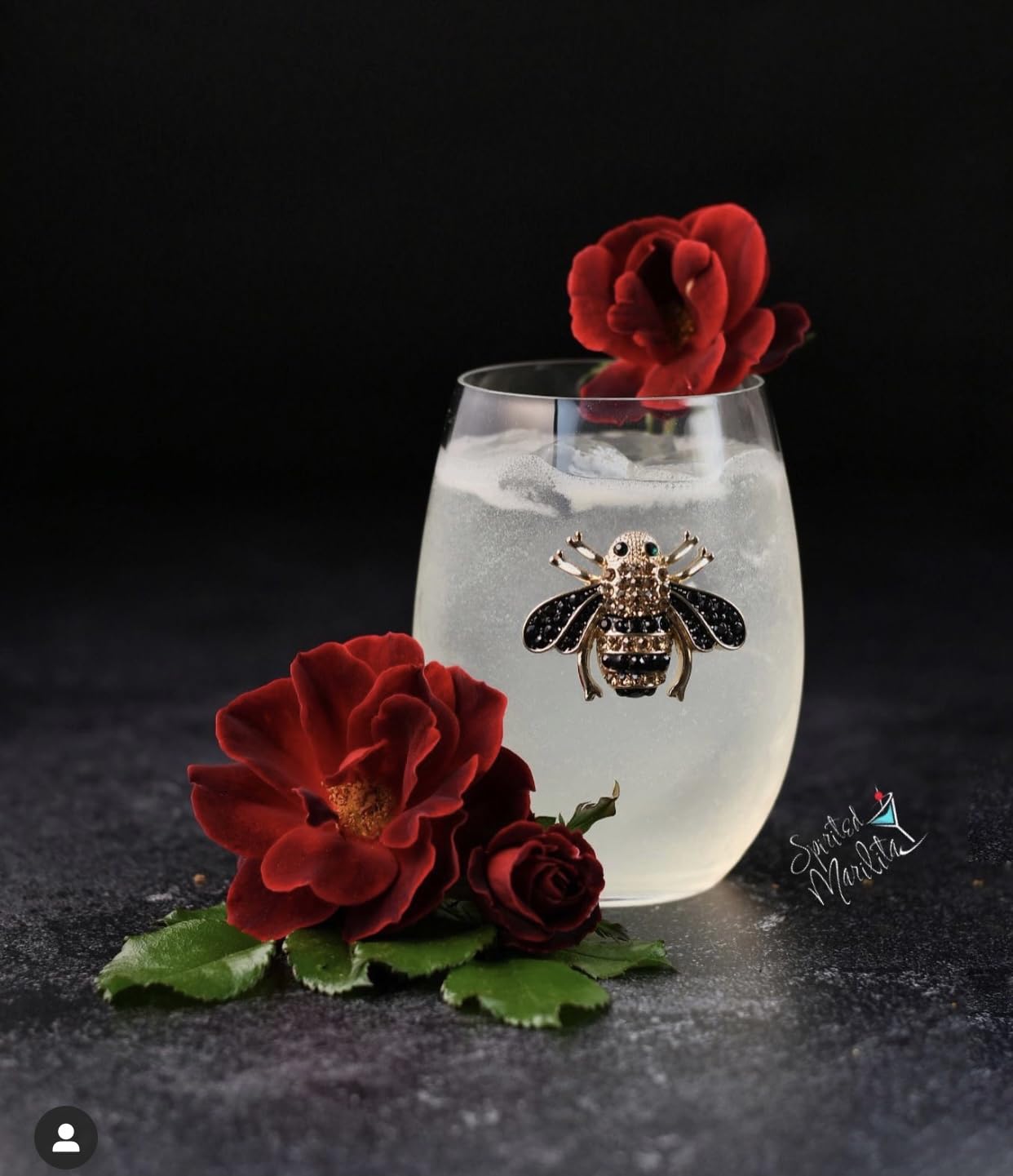 THE QUEENS' JEWELS - Bee Stemless Wine Glass, 21 oz. β Jeweled Eye-Catching Bumble Bee - Hand-Decorated Glassware β Not Painted β Dazzling and Unique