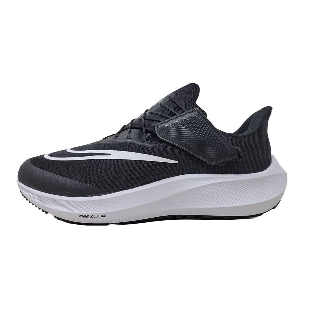 Nike Air Zoom Pegasus Flyease 4E Mens Running Trainers DJ7382 Sneakers Shoes (UK 10 US 11 EU 45, Black White Dark Smoke Grey 001)