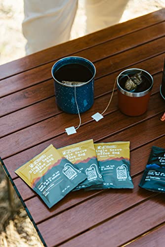 Wildland Coffee | Extra Dark Roast 10 Pack | Single Serve Coffee Bag | Strong Bold Flavor | Travel & Camping Size | Tea Bag Style Coffee | Steepable