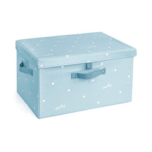 RSTJ-Sjef Oxford Cloth Wardrobe Baskets,Home Fabric Storage Bin,Foldable Wardrobe Organiser Boxes,Used for Cabinets, Shelves, Wardrobes, Toys, Clothes,Blue,M