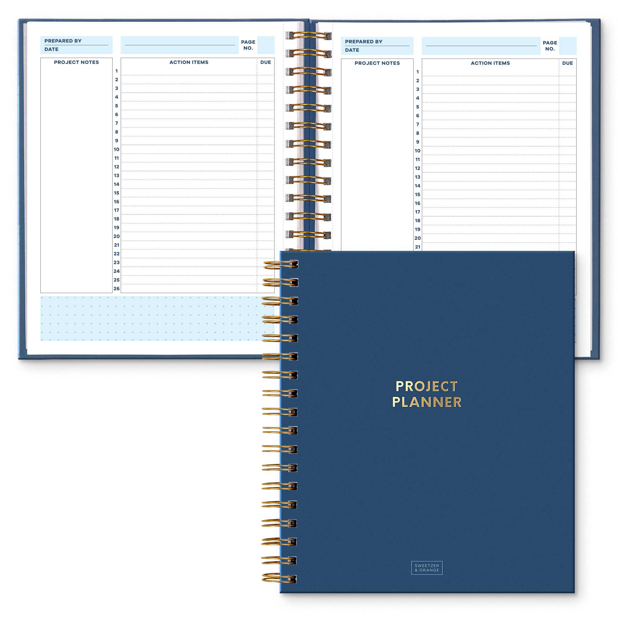S&O Project Management Planner - Work Organizer Notebook - Project Planner Notebook - Project Manager Notebook - Project Notebooks for Work - Project Management Notebook - 200 Pages, 8.25" x 9.3”