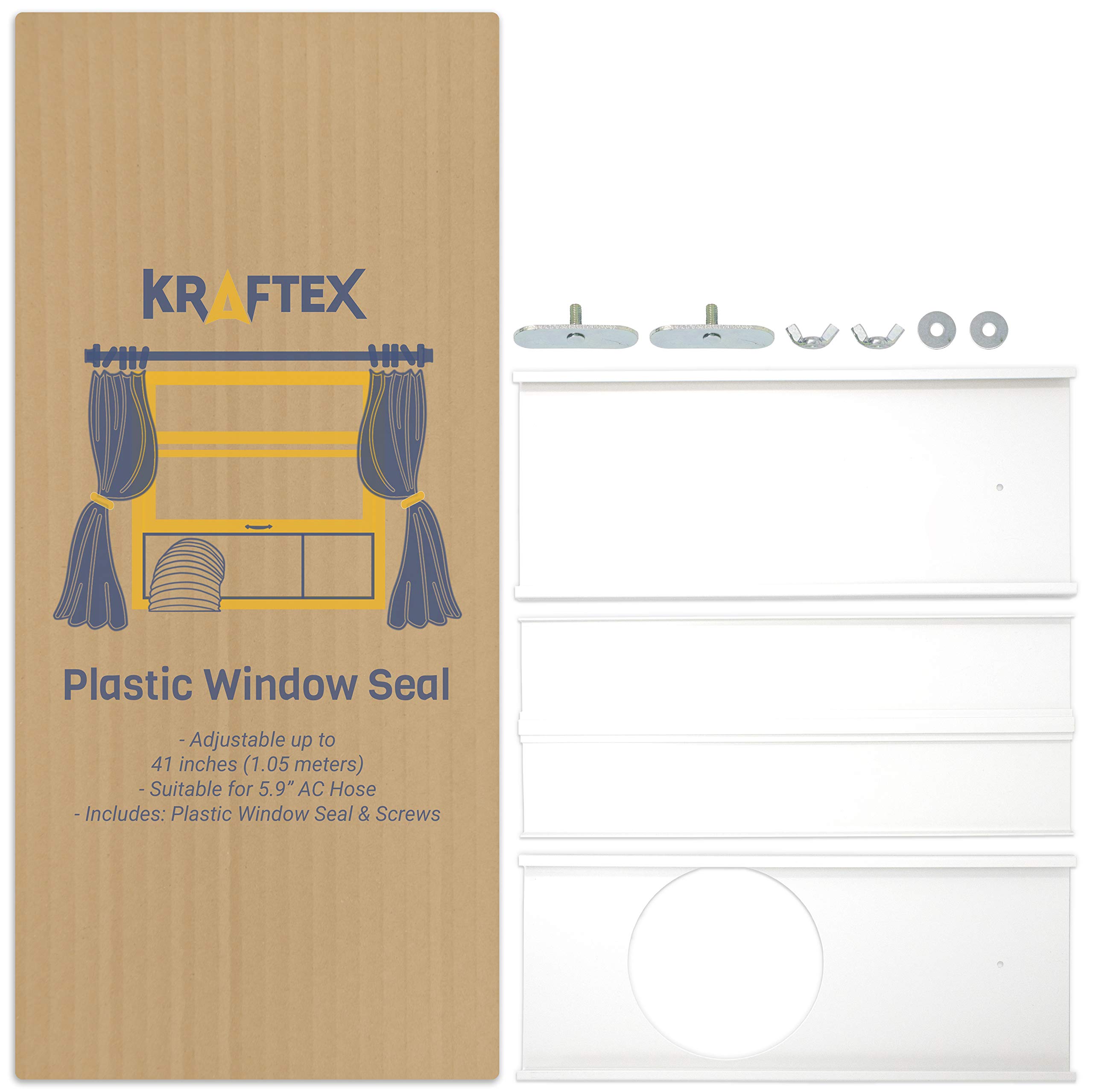 Portable Air Conditioner Window Kit | AC Window Kit Seal For AC Hose With 5.9" Diameter | Window Vent Kit With Air Conditioner Window Exhaust Panel | Sliding Window Casement With Window Duct Adapter