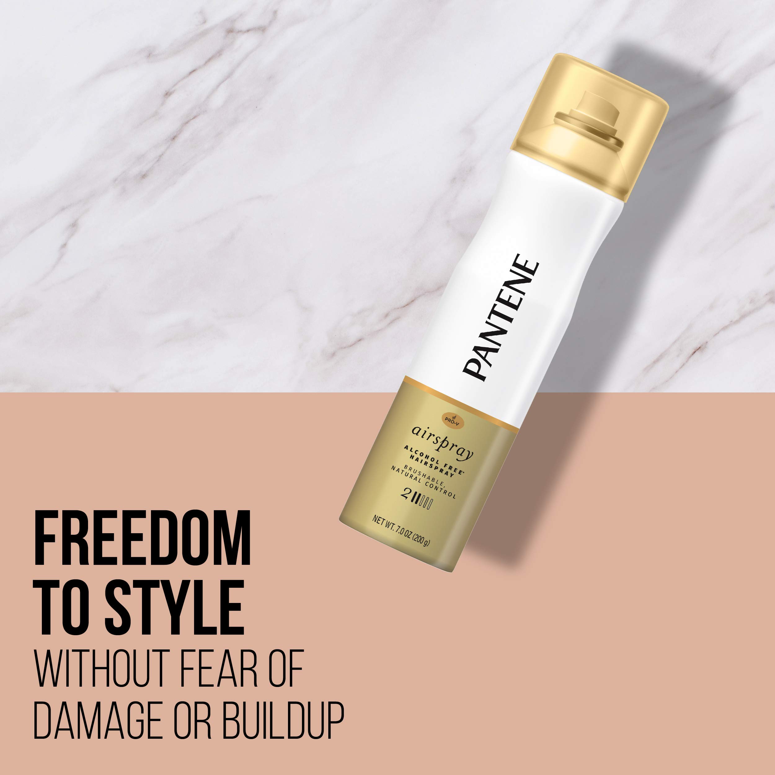 Pantene Airpsray Hairpspray, Smooth Finish, Pro-V Level 2 Airspray, 7 Fl Oz, Triple Pack