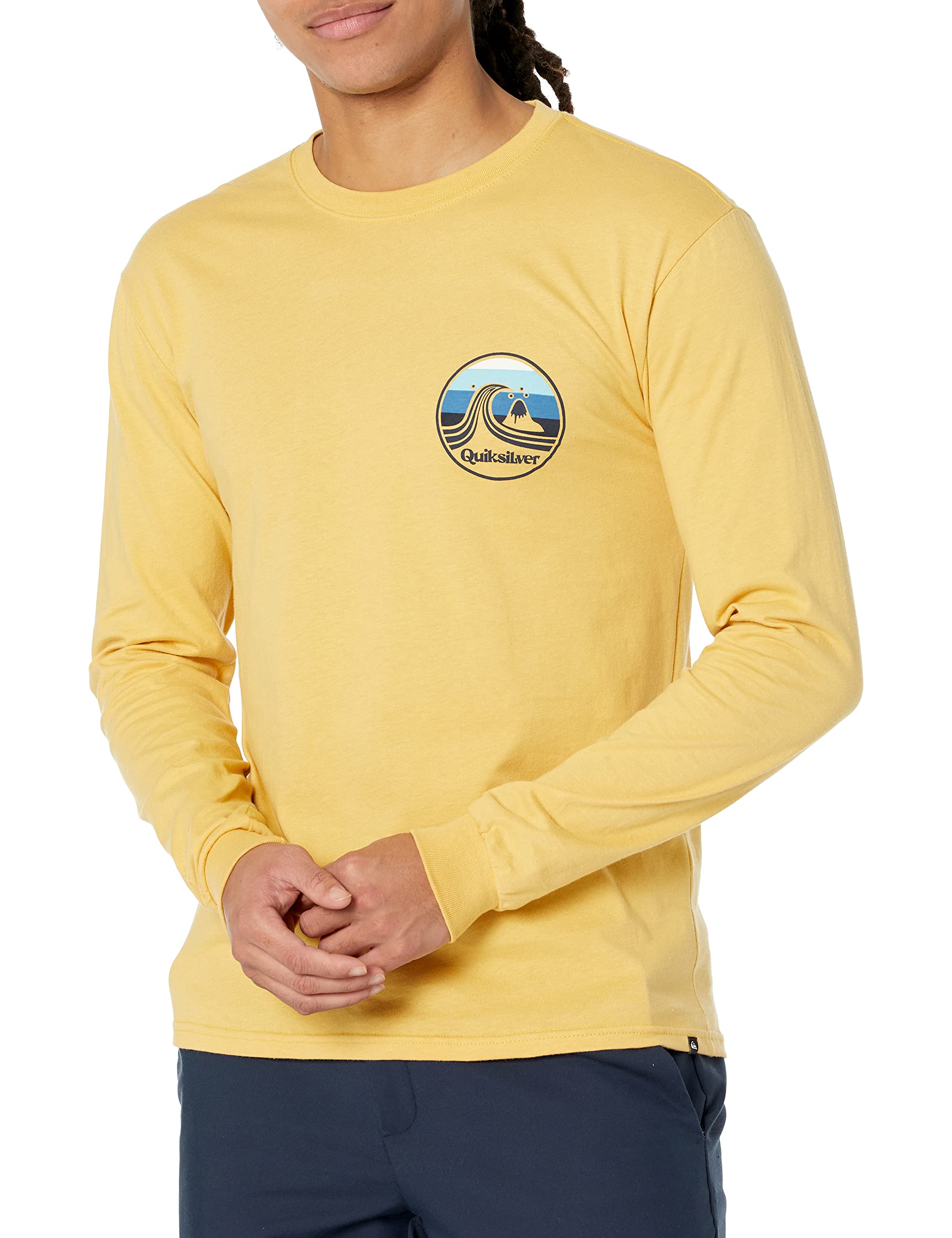 Quiksilver Men's Port of Call Short Sleeve Tee Shirt, Ochre, Medium
