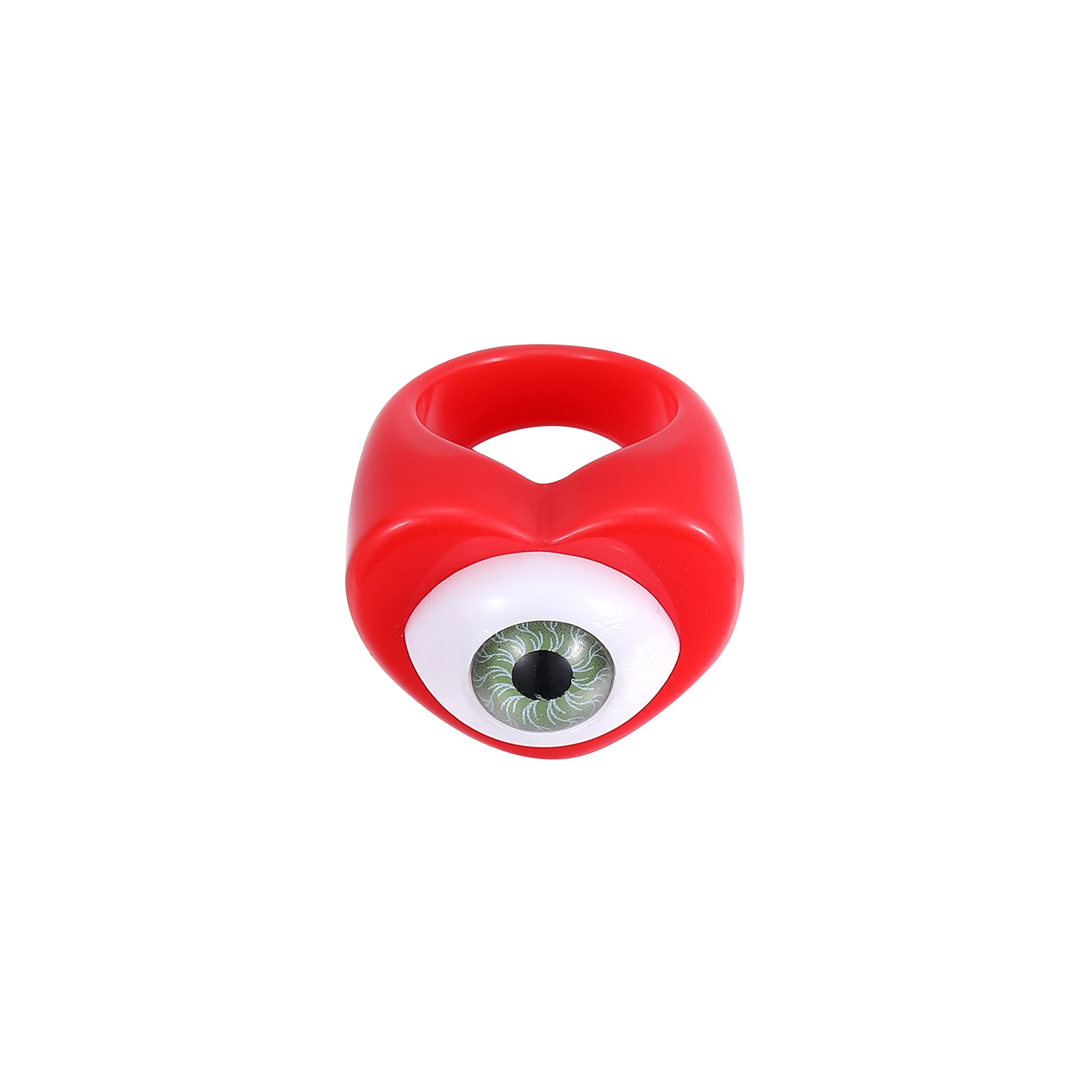 VOPIPO 3pcs Resin Rings Chunky Statement Plastic Rings Cute Heart Shaped Big Eye Aesthetic Rings Trendy Personalized Stacking Finger Acrylic Ring Set for Women