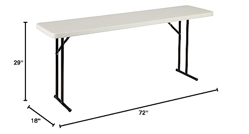 Norwood Commercial Furniture 6' Indoor/Outdoor Folding Training Table, Rectangular Blow-Molded Plastic Folding Training and Event Table, Gray