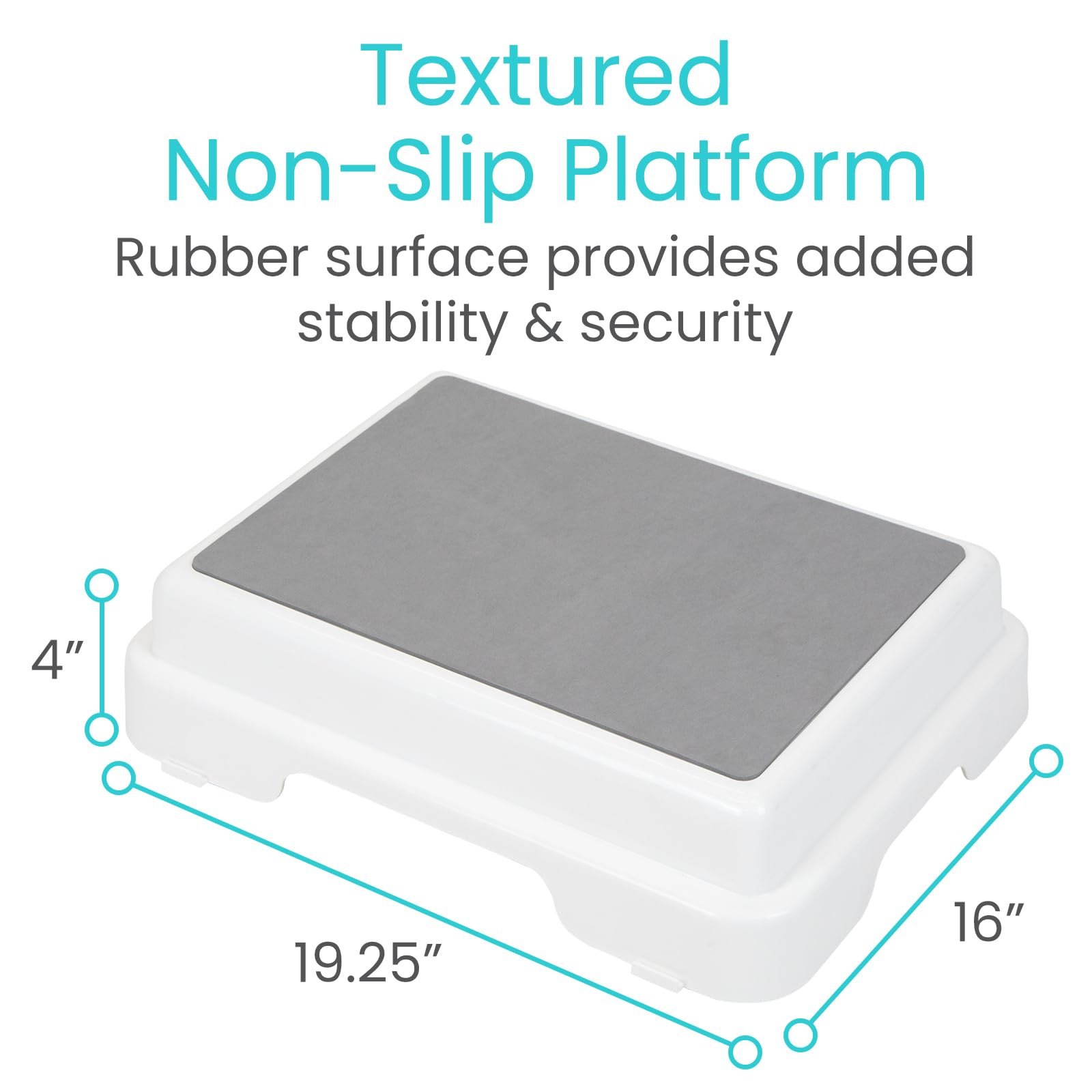 Vive Bath Shower Step Stool (4.5") - Slip Resistant, Stackable, Indoor/Outdoor - Safety Stepping Stool Bathroom Aid for Handicap, Elderly, Seniors, Bathtub, High Beds, Kitchens - Nonslip