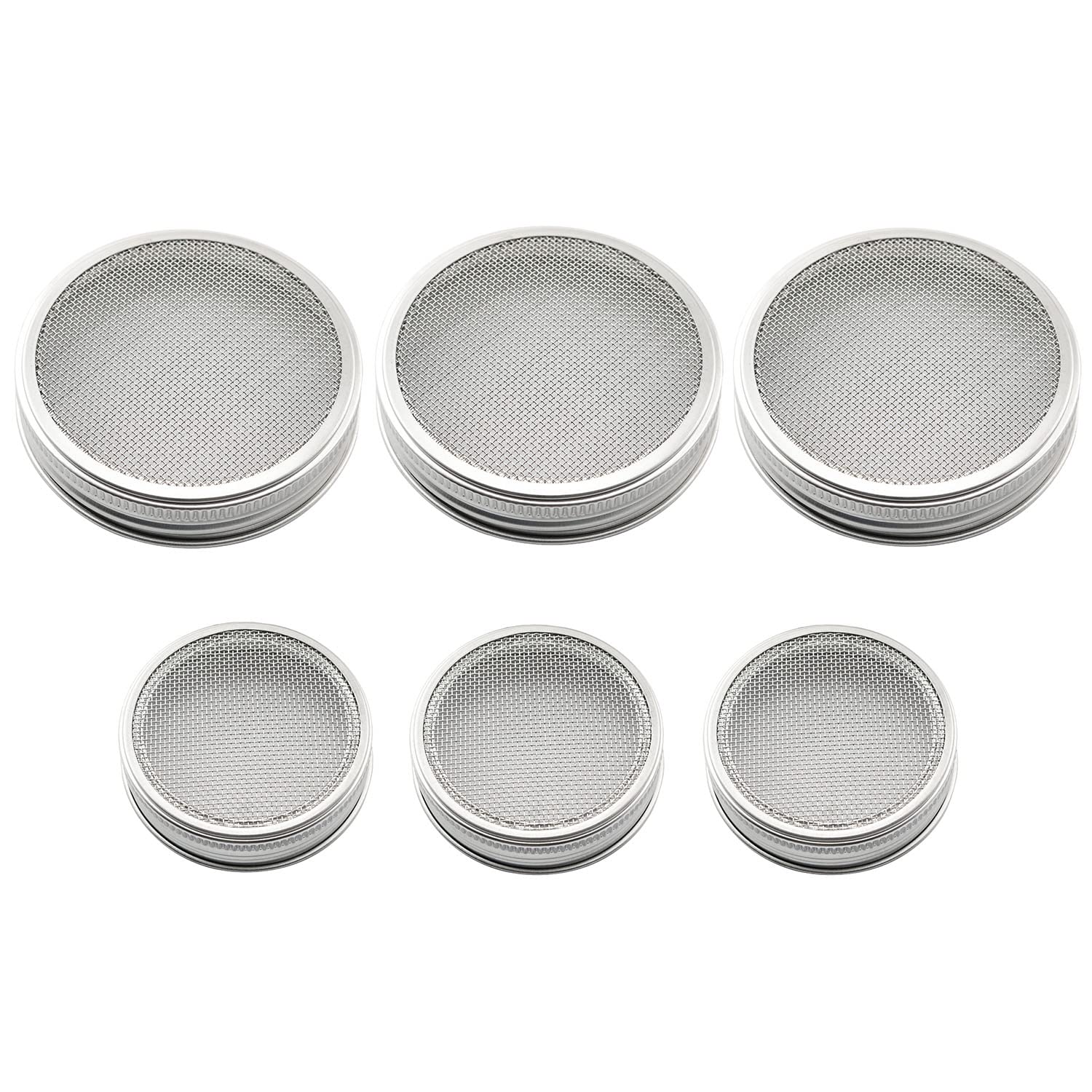 YYANGZ 6PCS Stainless Steel Sprouting Jar Strainer Lids, Regular Mouth Mason Jar Screen Sprouting Kit Lids for Growing Broccoli, Bean, Alfalfa, Salad Sprouts