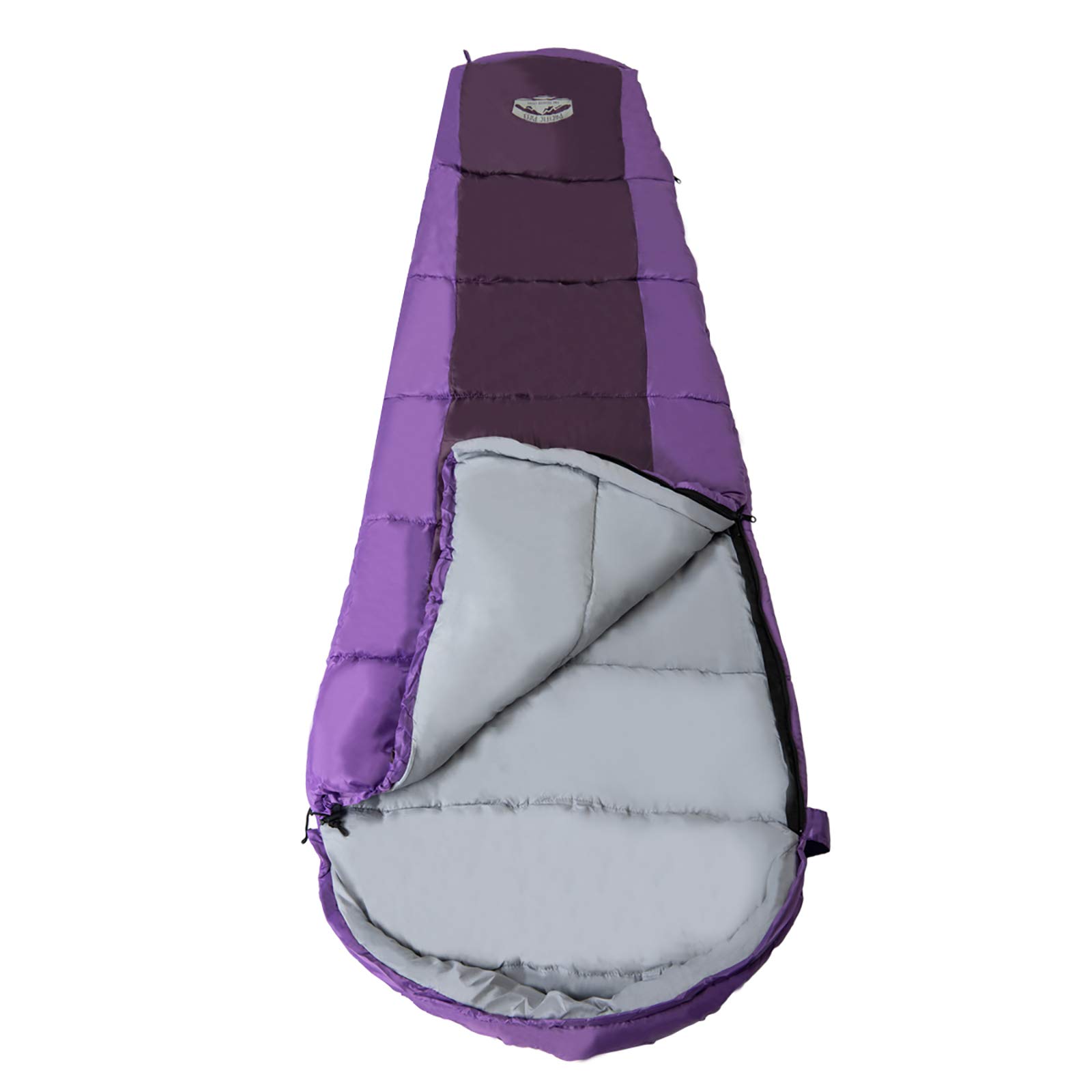 Pacific Pass 30F Synthetic Mummy Sleeping Bag with Compression Stuff Sack - Kids Size - Purple