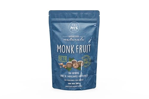 THE MIX SUPERFOODS - MONK FRUIT 100% PURE - Monk Fruit Without erythritol - Suitable for diabetics - 10 times sweeter than sugar - 3.5 oz (100 g)