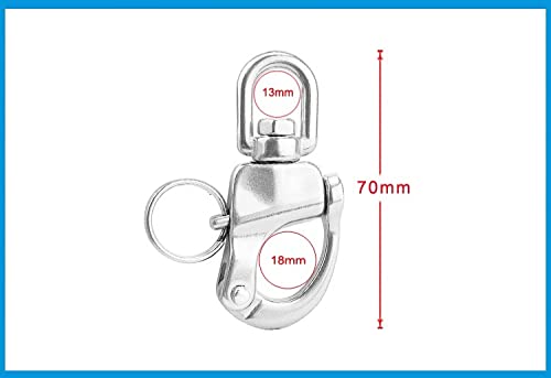 XIOSOIAHOU Hardware Accessories 316 Stainless Steel Swivel Snap Shackle Quick Release Boat Anchor Chain Eye Shackle Swivel Snap Hook for Marine Architectural