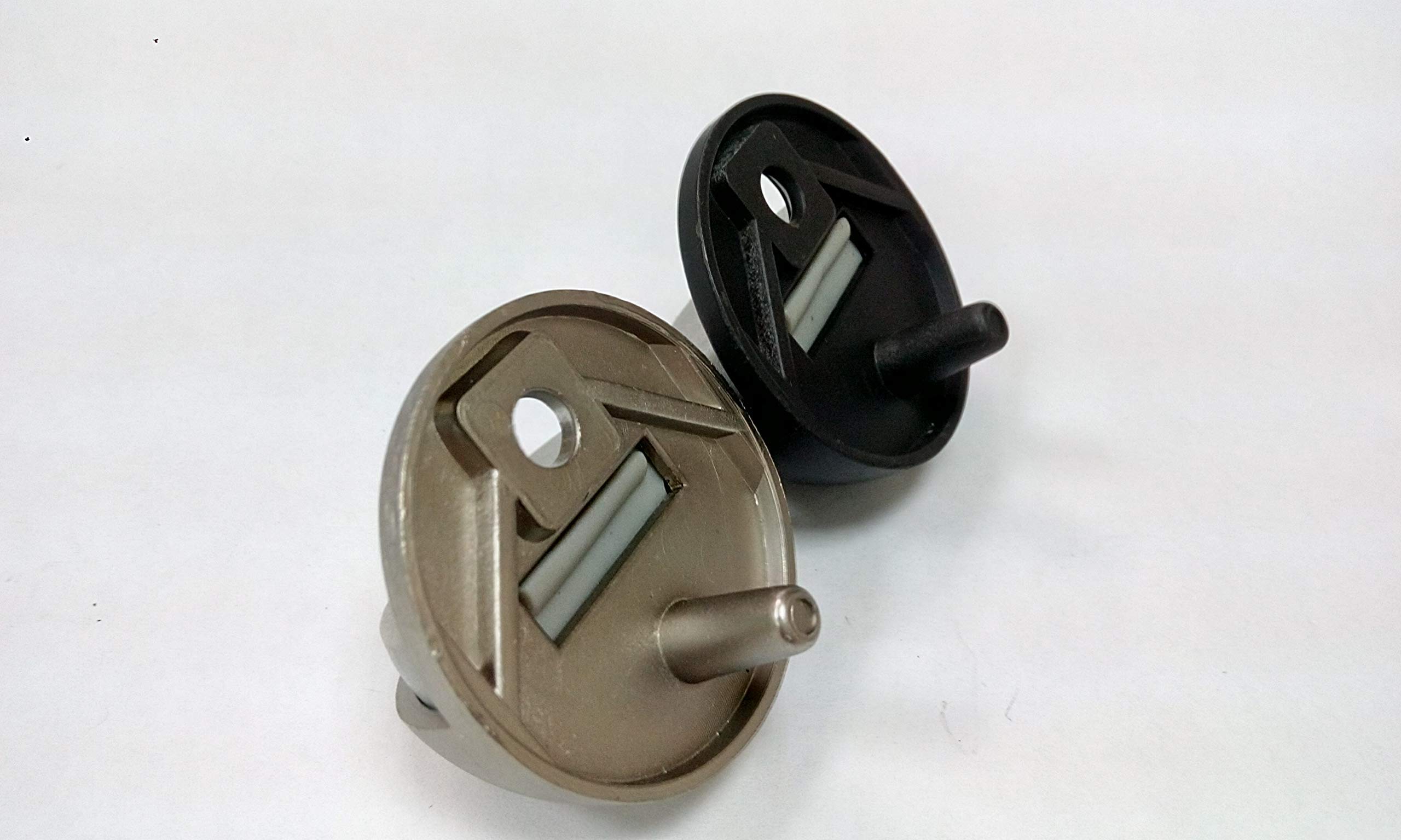 QCAA Low Dome Floor Door Stop, H 25.4 x Diameter 44.5mm, Zinc Die Cast, Matte Black, 4 Pack, Made in Taiwan