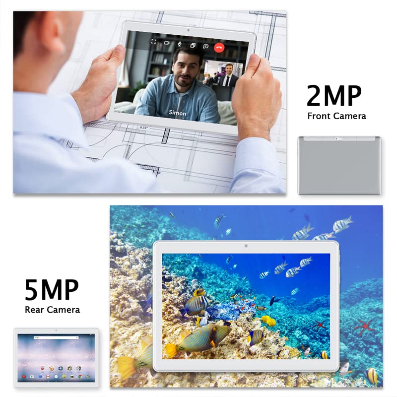 ZaoFePu Android Tablet 10 Inch WiFi HD Display Andorid 10.0GMS Tablets, ROM 800 * 1280, Camera 500w, Type-c Charging Port -RAM 4+32GB,5000 mAh Battery, White, S10
