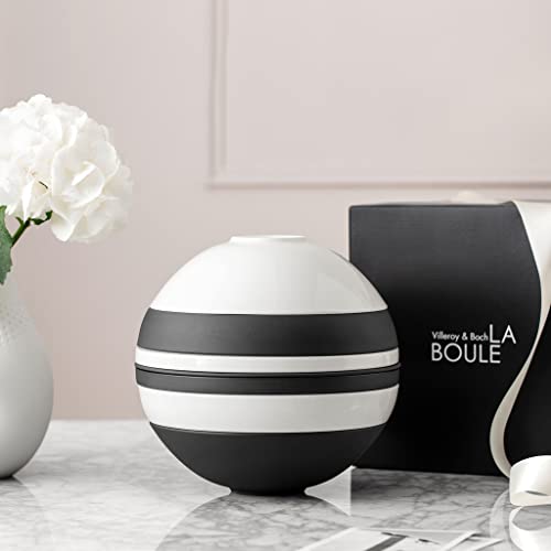 Villeroy & Boch Iconic La Boule, 7-Piece Dinnerware Set, Premium Porcelain, Dishwasher-Safe, Black, White