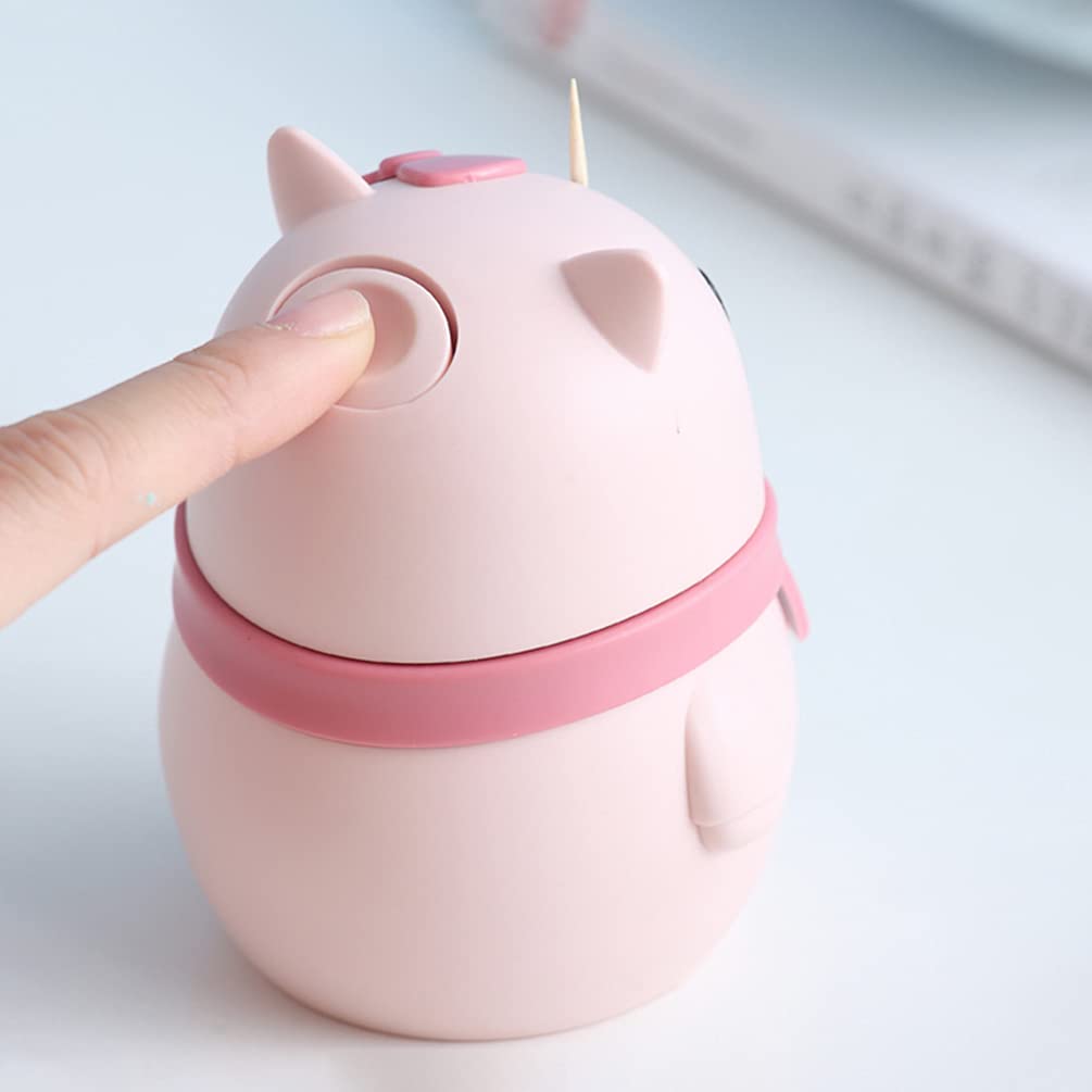 VORCOOL Automatic Toothpick Dispenser Cute Pig Shape Pop- Up Toothpick Holder Plastic Fruit Pick Storage Box Container for Home Kitchen Restaurant1