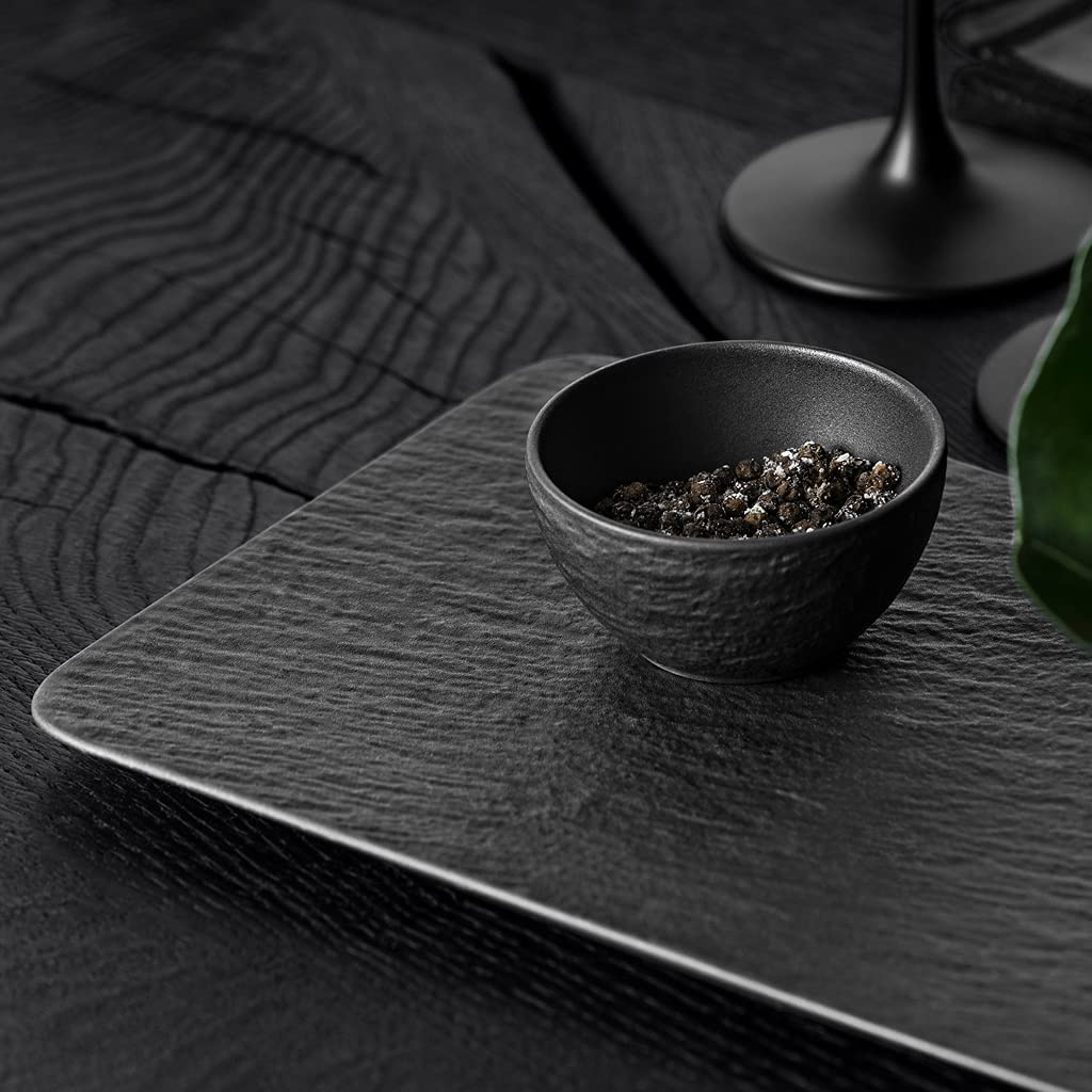 Villeroy & Boch Manufacture Rock 4-Piece Elegant Bowl Set for Dips and Finger Food, Premium Porcelain, Dishwasher Safe