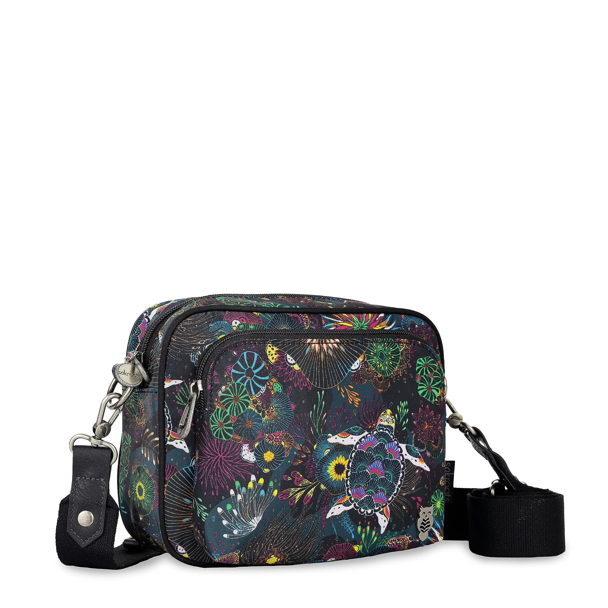 Sakroots Westwood Crossbody in Eco-Twill, Convertible Design, Rainbow Seascape