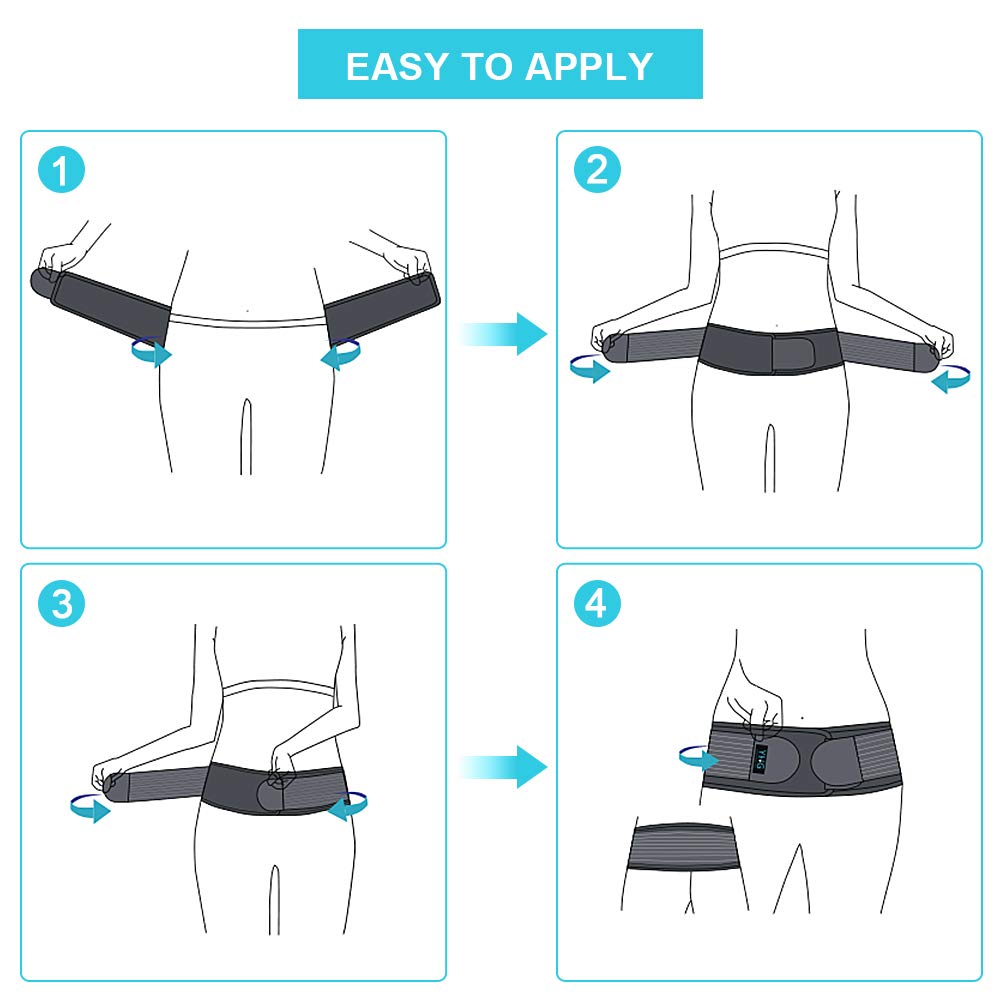 Sacroiliac Belt, SI Belt Sciatica Belt Hip Brace Waist Support with Elastic Compression Band to Stabilize SI Joint and Relieve Sciatic Nerve, Pelvis, Lower Back and Hip Pain for Men and Women