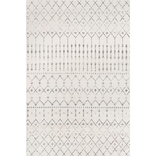 nuLOOM 3x5 Moroccan Blythe Area Rug, Grey, Faded Bohemian Design, Stain Resistant, For Bedroom, Dining Room, Living Room, Hallway, Office, Kitchen, Entryway