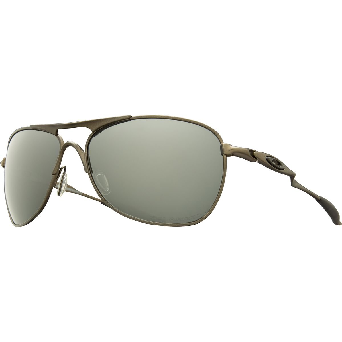 Oakley Men's Oo6014 Ti Crosshair Square Sunglasses, Pewter/Black Iridium Polarized, 61 mm