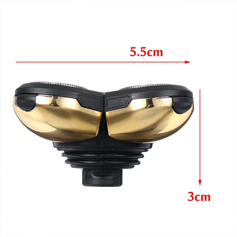 Shaver Blade Heads for 5 Heads Razor Blade Heads, Electric Razor Head Replacement Blades Beard Cutter Easy Install for Head and Face (Gold)