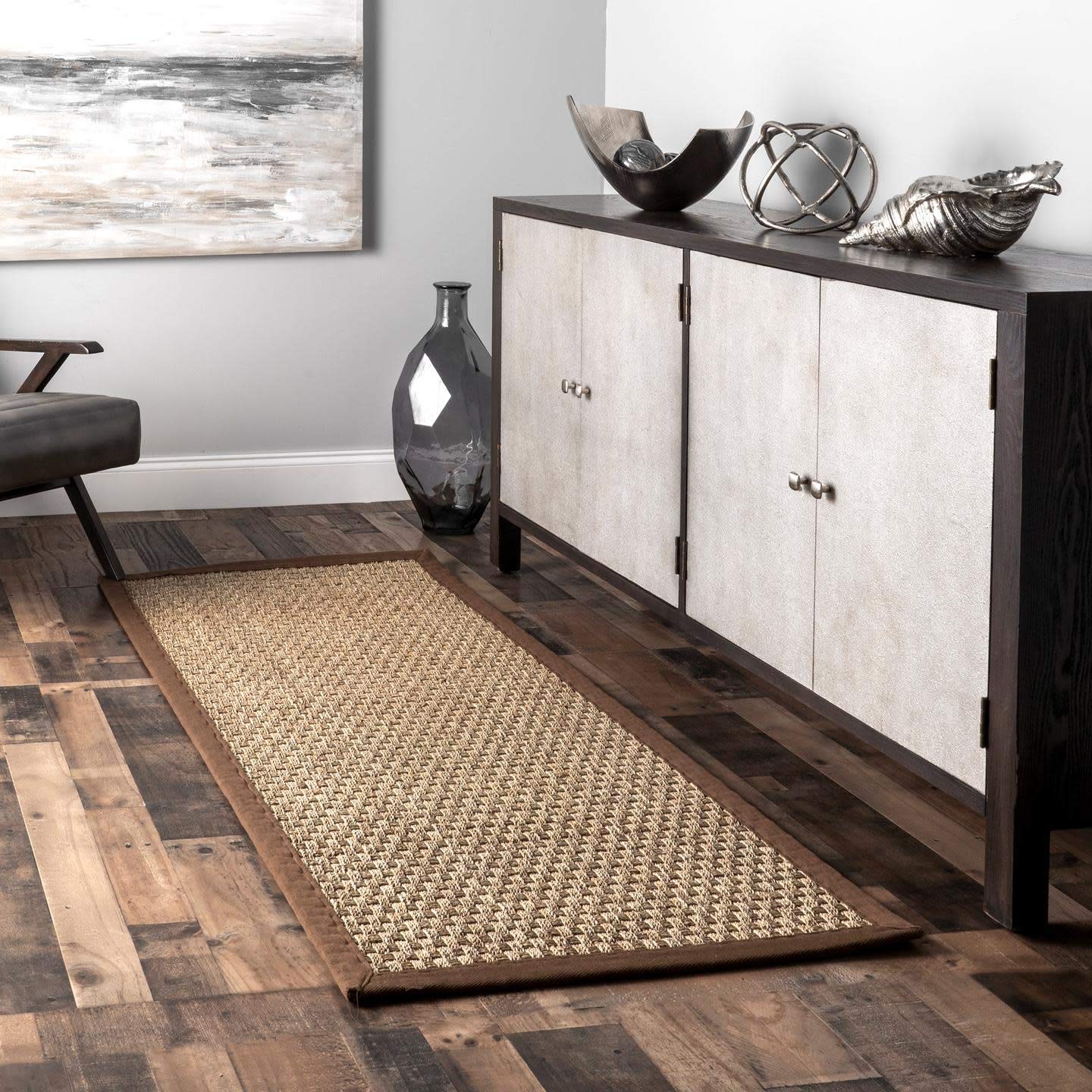 nuLOOM Hesse Checker Weave Seagrass Indoor/Outdoor Accent Rug, 2x3, Brown