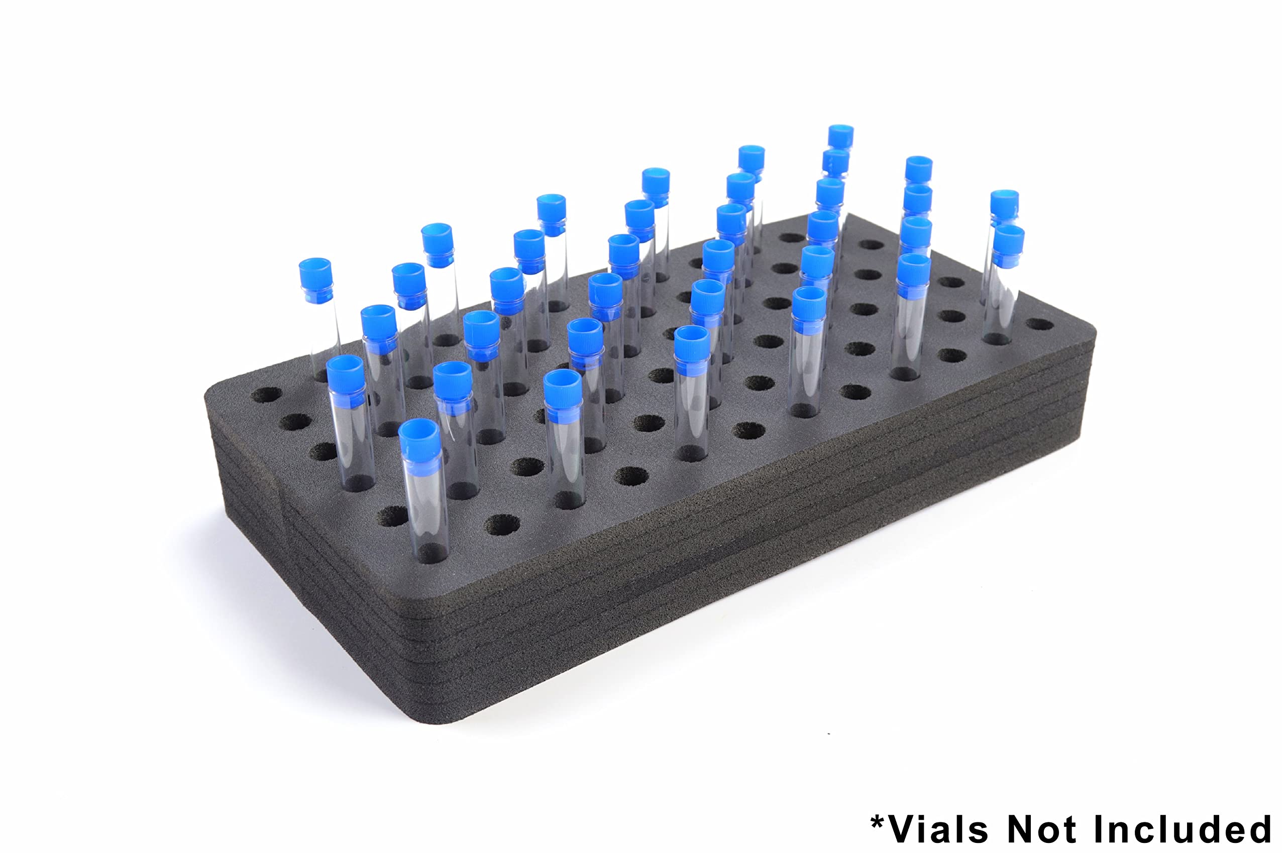 Polar Whale 2 Test Tube Freezer Racks Durable Black Foam Storage Holder Organizer Stand Transport Holds 72 Tubes Fits up to 13mm Diameter
