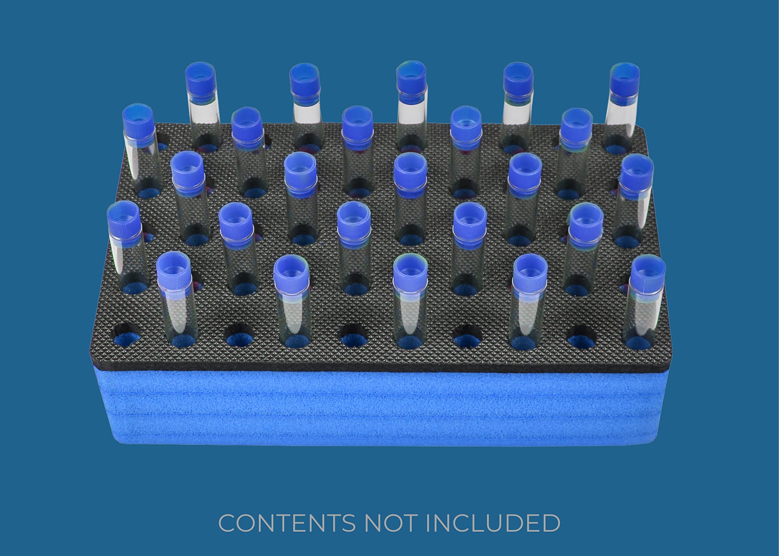 Polar Whale 4 Test Tube Racks Blue and Black Foam Storage Rack Organizer Stand Transport Holds 50 Tubes Each Fits up to 12mm Diameter Tubes