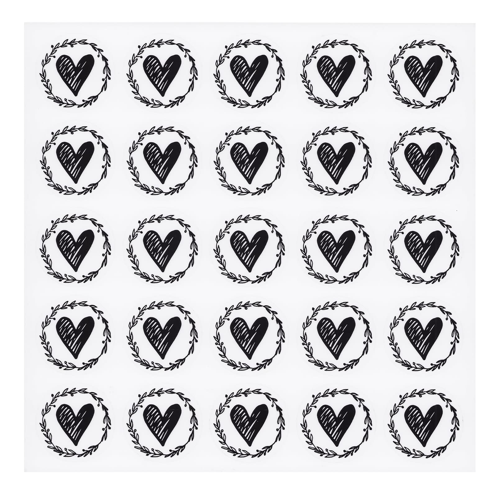 Paper Junkie 250-Pack Heart Stickers for Greeting Cards, Envelope Stickers for Wedding Invites, Thank You Cards, Letters, Clear Vinyl Save The Date Labels (1.25 in)