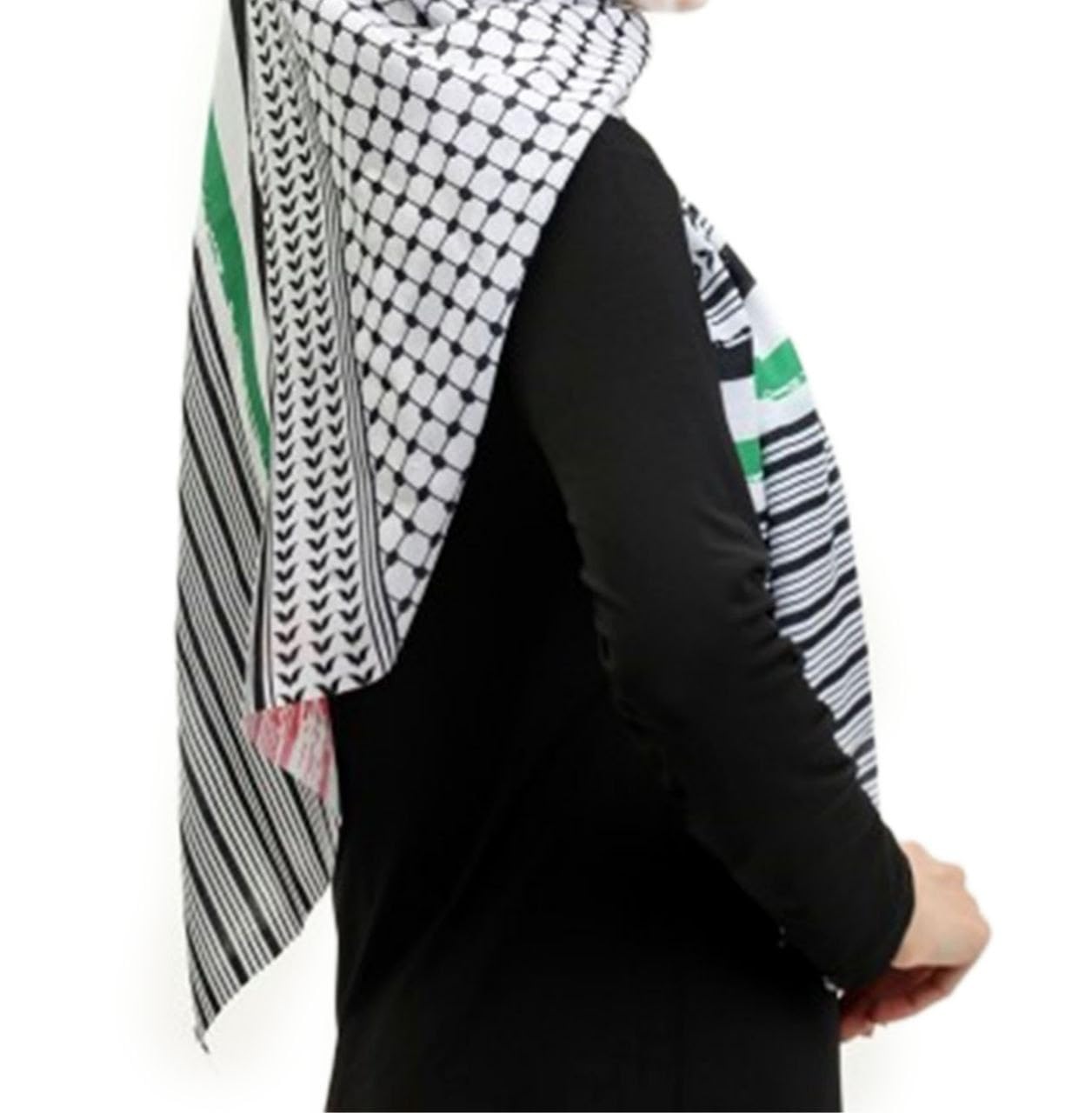 ZehAb Style Keffiyeh for Women, Shawl Scarf, Head Neck Scarf, Flag, Plus Size, Arab Gifts