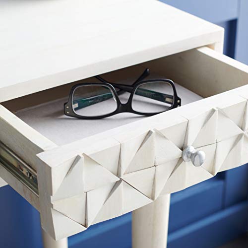 Safavieh Home Office Collection Zinnia White Wash and Silver 1-Drawer Desk, 0
