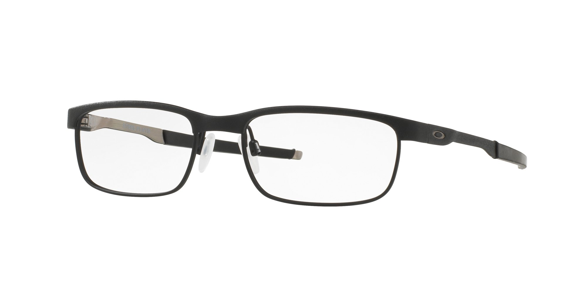 Oakley Men's Ox3222 Steel Plate Rectangular Prescription Eyeglass Frames, Powder Coal/Demo Lens, 52 mm