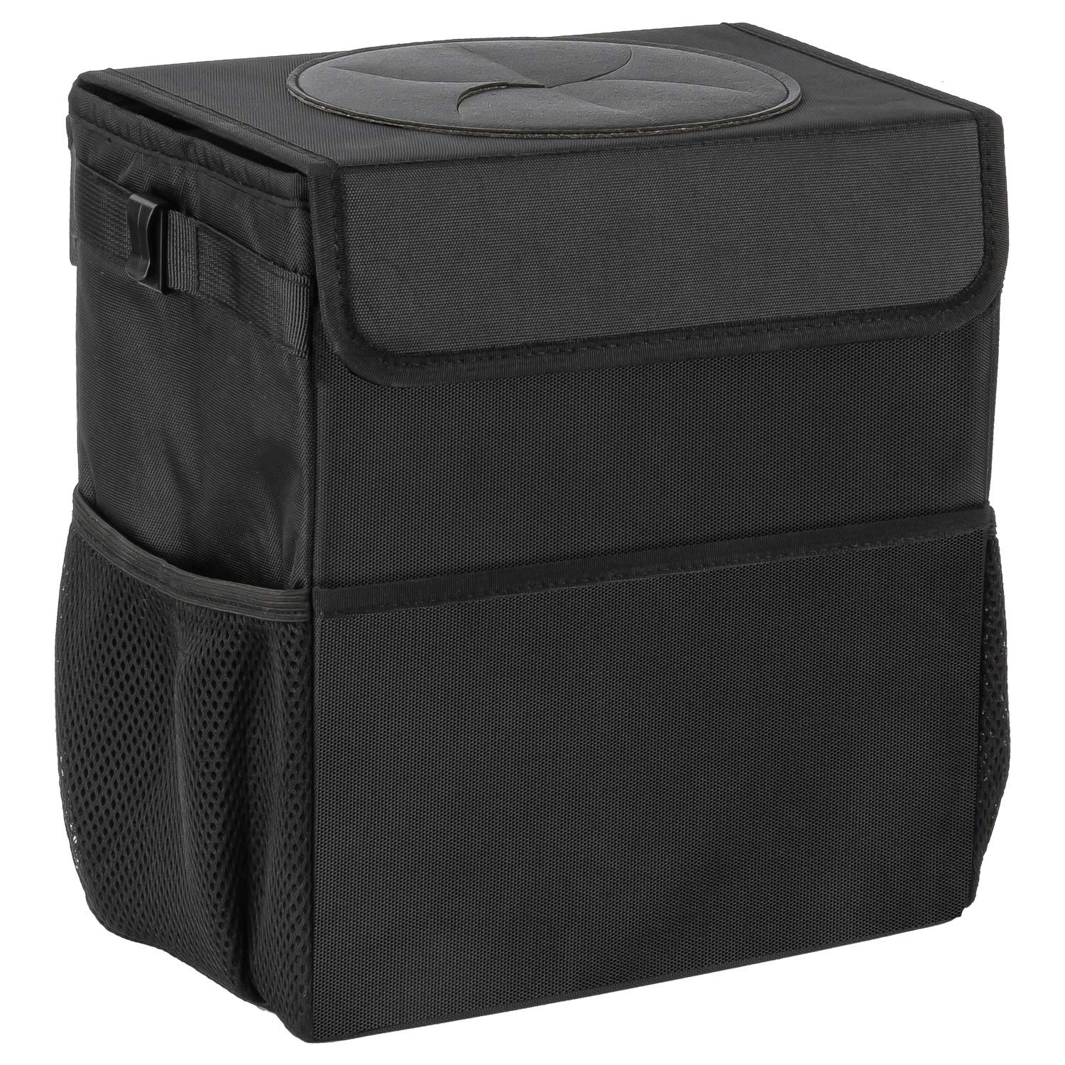 Ryhpez Car Trash Can with Lid - Car Trash Bag Hanging with Storage Pockets, Leak-Proof Collapsible Garbage Bin for Car(3.2 Gallon/12L)