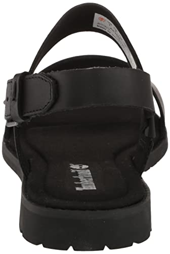 Timberland Women's Chicago Riverside Backstrap Sandal, Black Full-Grain, 8