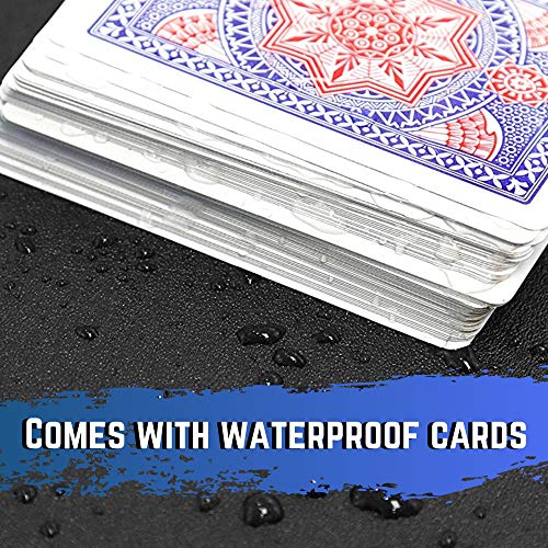 Polar Whale Floating Large Poker Table Game Tray for Pool or Beach Party Float Lounge Durable Foam 40.5 Inch Chip Slots Drink Holders with Waterproof Playing Cards Deck UV Resistant