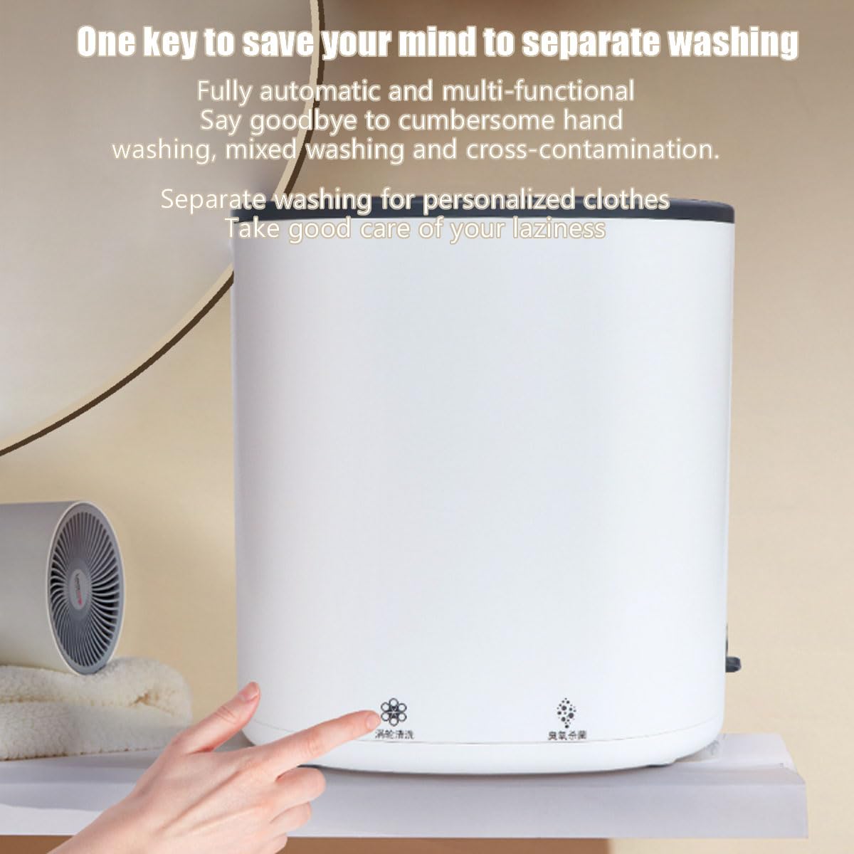 Septpent 4.5L Portable Mini Washer, Compact 24W 12V Home Blue Light Washer, Centrifugal Water Flow Dewatering,Auto Stop Single Tub Washer, for Apartment/Camping/RV/Underwear/Socks Baby Clothing