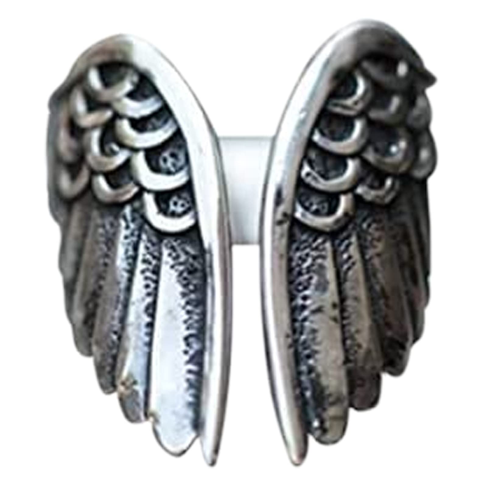 Womens Wedding Ring Sets Gold Steel Angel Ring Black Vintage Stainless Jewellery Adjustable Cuff Open Punk Ring Rings Minimalist Rings for Women Gold (Silver, One Size)