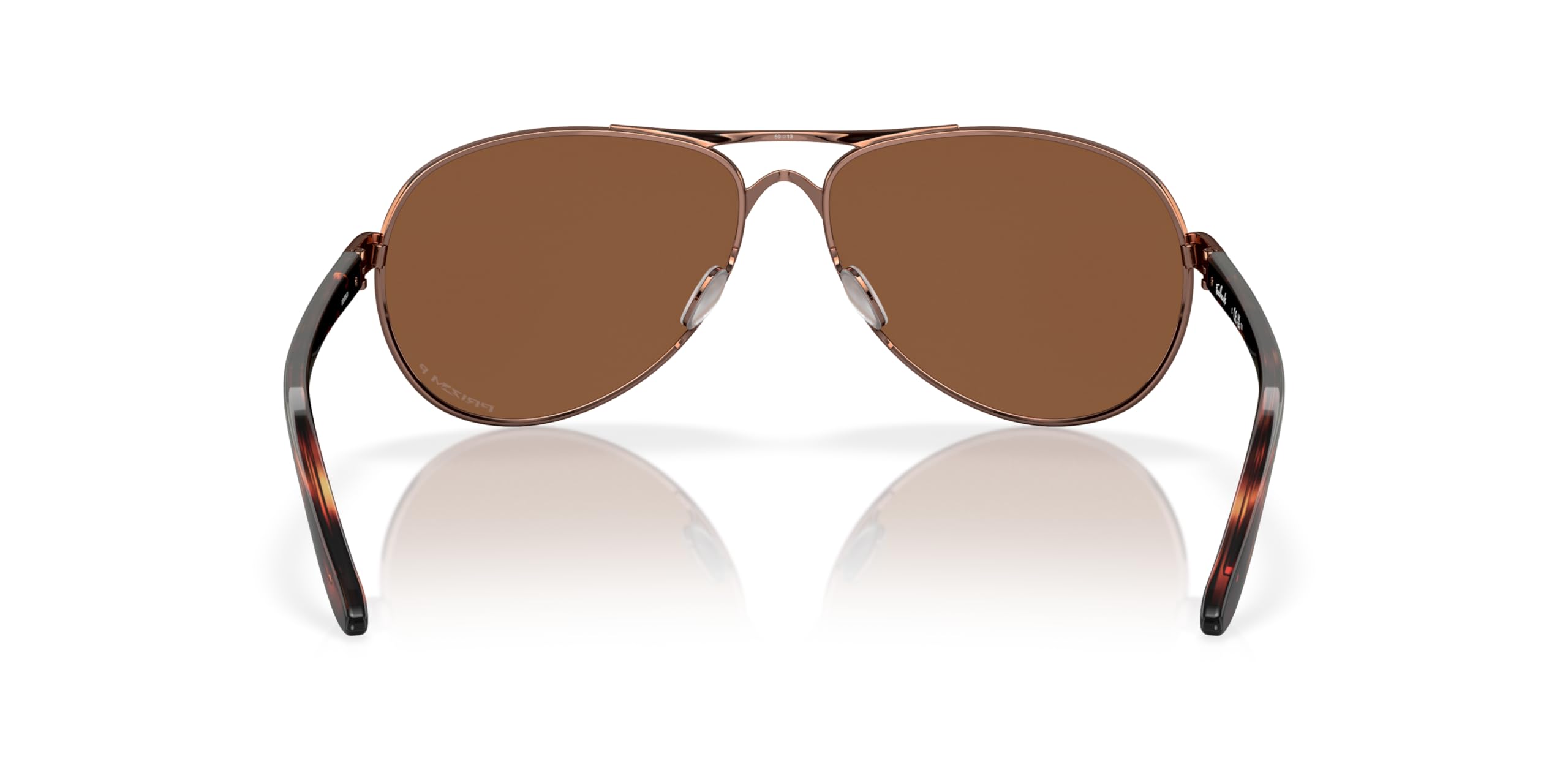 Oakley Women's OO4079 Feedback Aviator Sunglasses, Rose Gold/Prizm Tungsten Polarized, 59 mm