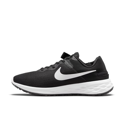 Nike Men's Revolution 6 FlyEase Next Nature Easy-On-and-Off Road Running Shoes (9.5, Black/Iron Grey/White)