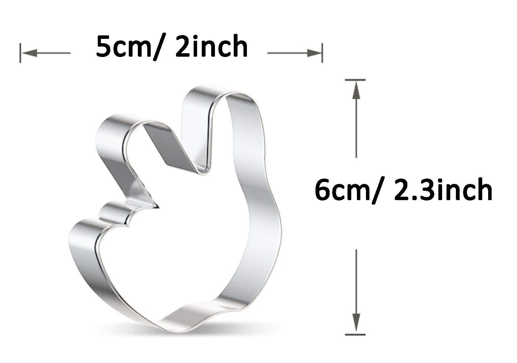 WJSYSHOP Victory Sign Gesture Cookie Cutter