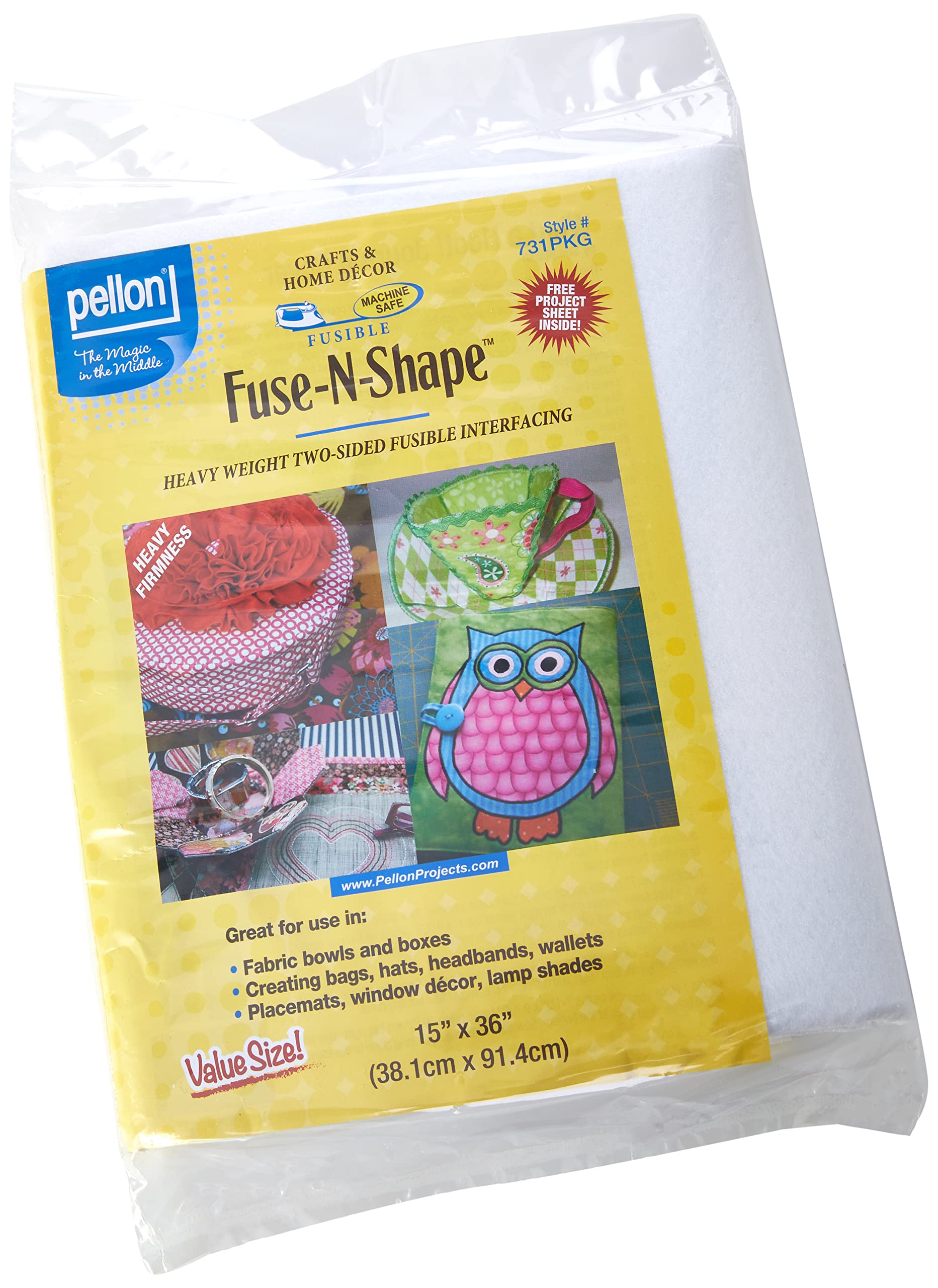Pellon 731 Fuse-N-Shape Heavyweight Stabilizer 15" x 36" Package