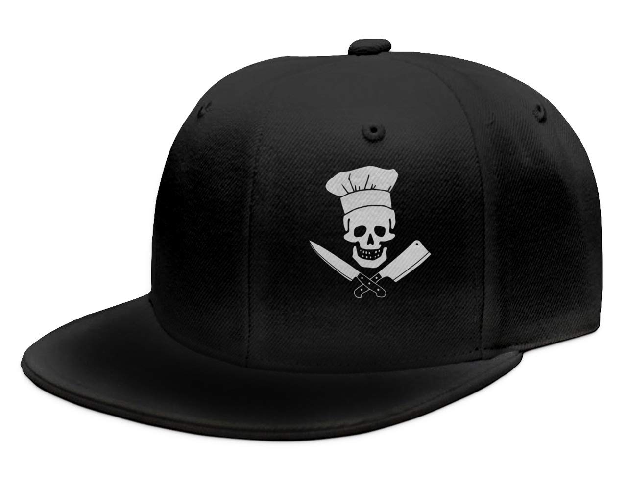OASCUVER Skull-Chef Cooking Skull Hat Grill Master Unisex Fashion Snapback Hats (Black 1, One Size)