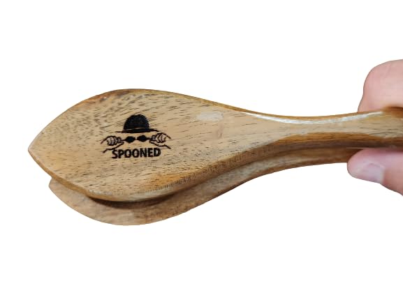 Wooden Musical Spoons - Hand Percussion - Appalachian Folk Instrument (Brown)