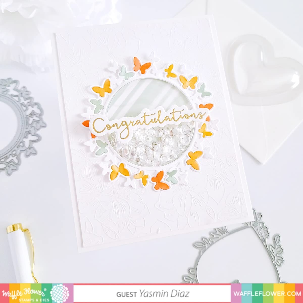 Waffle Flower Shaker Cover - Slim Circles - 1/8" Deep Low Profile Plastic Clear Shaker Pourch Covers to Create Shaker Cards to Send Through Regular Mail. 2.2", 1.45", and 0.7" Circles