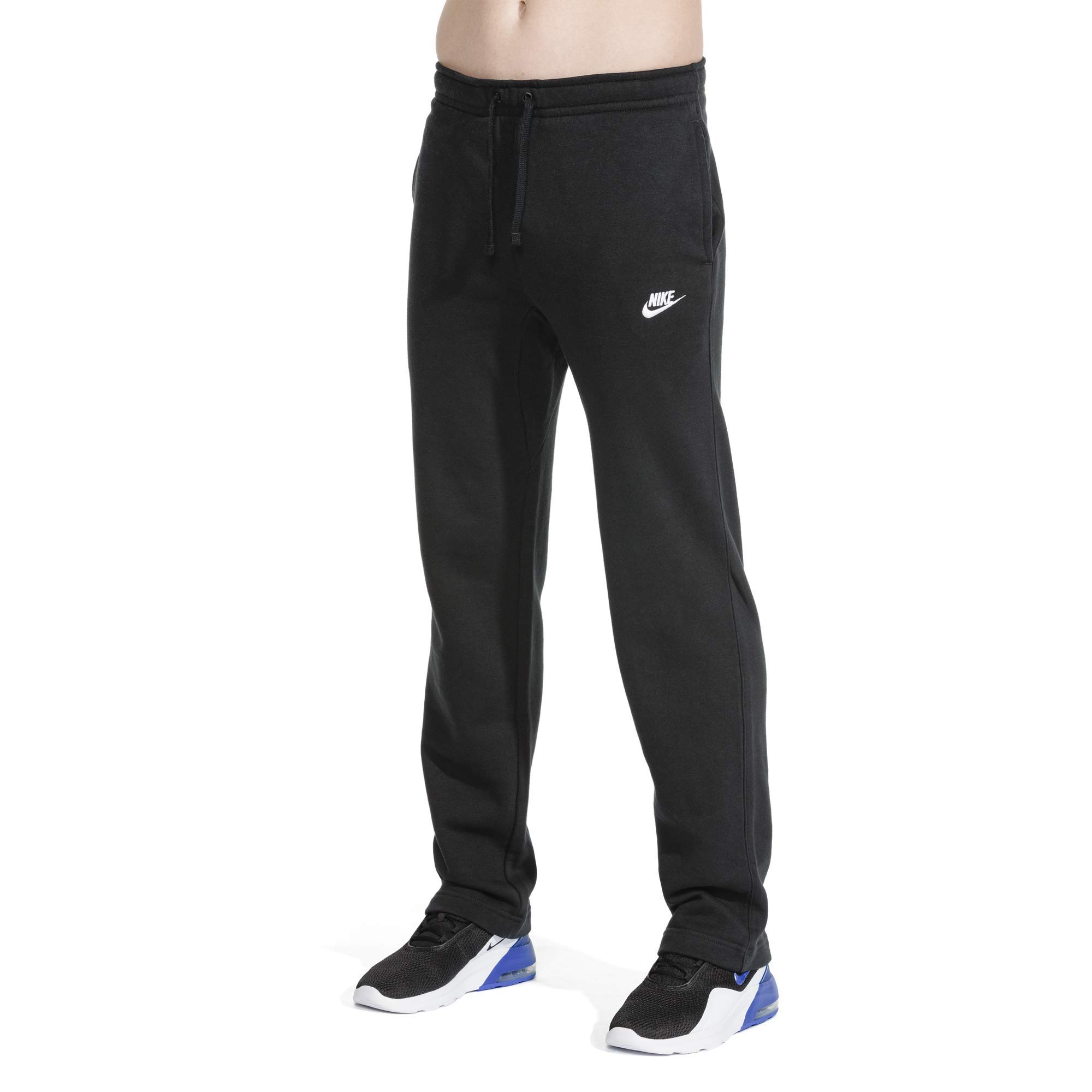 Nike Men's Sportswear Open Hem Club Pants, Obsidian/White, Large