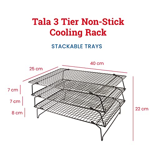 Tala 3 Tier Cake Cooling Rack Non Stick, Black